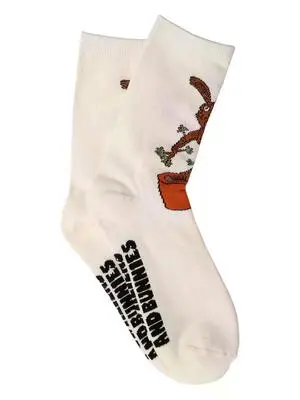 Natasha Zinko Groot Rabbit-tree Socks - White
