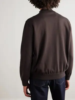 Loro Piana Whitney Ribbed Cotton, Silk, And Cashmere-blend Sweater - Brown