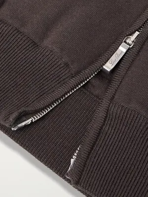 Loro Piana Whitney Ribbed Cotton, Silk, And Cashmere-blend Sweater - Brown