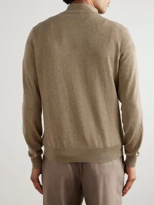 Loro Piana Slim-fit Baby Cashmere Half-zip Sweater - Brown