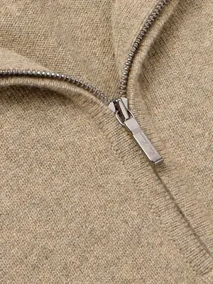 Loro Piana Slim-fit Baby Cashmere Half-zip Sweater - Brown