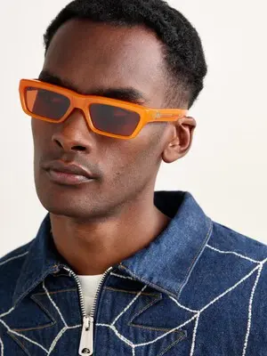 JACQUES MARIE MAGE Rush Rectangular-frame Sunglasses - Orange