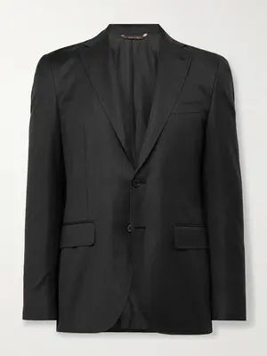 Canali Kei Slim-fit Unstructured Super 150s Wool Blazer
