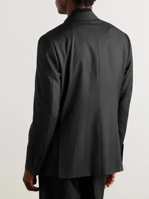 Canali Kei Slim-fit Unstructured Super 150s Wool Blazer - Gray