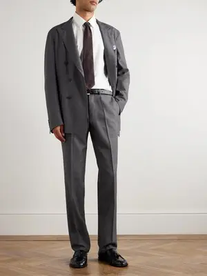 Canali Straight-leg Pleated Wool Suit Trousers