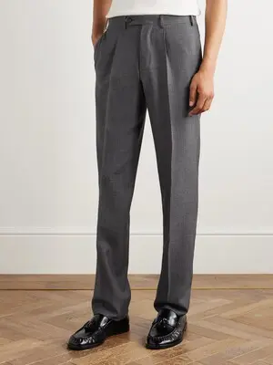 Canali Straight-leg Pleated Wool Suit Trousers
