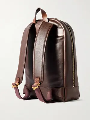 Bennett Winch Logo-debossed Full-grain Leather Backpack