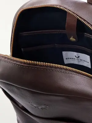 Bennett Winch Logo-debossed Full-grain Leather Backpack