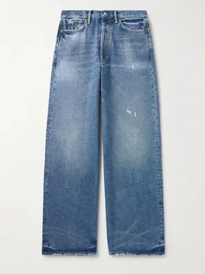 Raw Edge Hem Jeans For Men