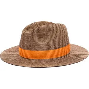 LASTELIER Portofino Trimmed Straw Hat - Orange