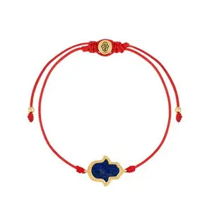 KARMA AND LUCK Soul's Gratitude Hamsa Lapis Lazuli Red String Bracelet Red/blue