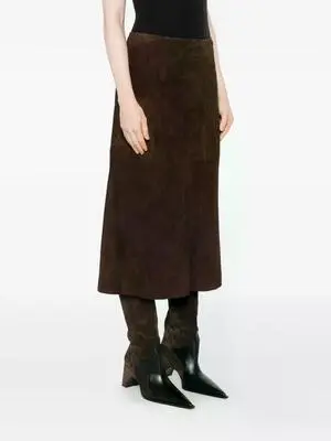 ARMA Suede A-line Midi Skirt
