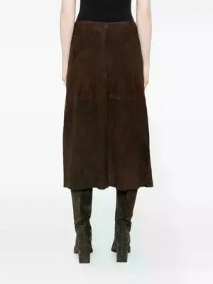 ARMA Suede A-line Midi Skirt