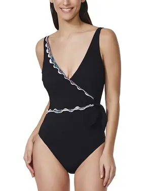 GOTTEX Layla Tricolore V-neck One-piece Swimsuit - Black
