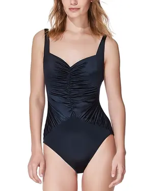 GOTTEX Mademoiselle Sweetheart Neck One Piece Swimsuit - Black