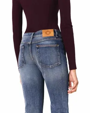 Maje Zip Pocket Bootcut Jeans