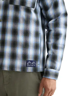 Scotch & Soda Shadow Check Overshirt - Thyme/blue Bonnet