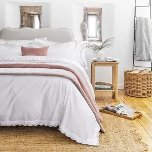 CHRISTY Scallop Edge Duvet Cover Set, Full Queen - Silver