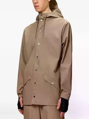 Rains Drawstring Hooded Coat - Neutrals