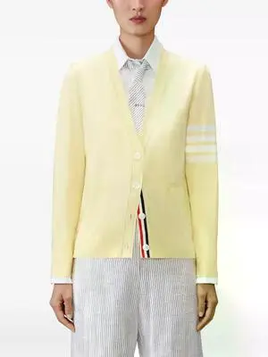 Thom Browne Four-bar Sleeve-detail Cardigan - Yellow
