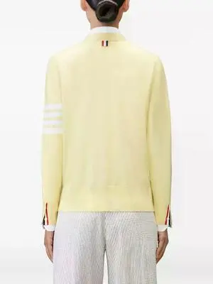 Thom Browne Four-bar Sleeve-detail Cardigan - Yellow