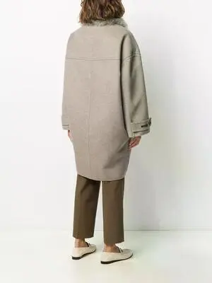 MANZONI 24 Contrast-collar Virgin Wool-cashmere Coat - Grey