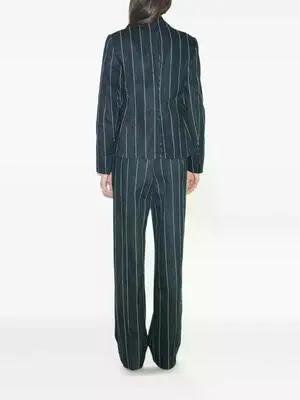 Tory Burch Pinstripe Frayed-edge Blazer