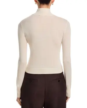 FRAME Slim Turtleneck Wool Sweater - Cream