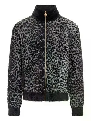 Versace Leopard-pattern Zip-up Sweatshirt
