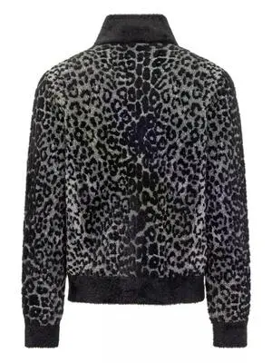 Versace Leopard-pattern Zip-up Sweatshirt