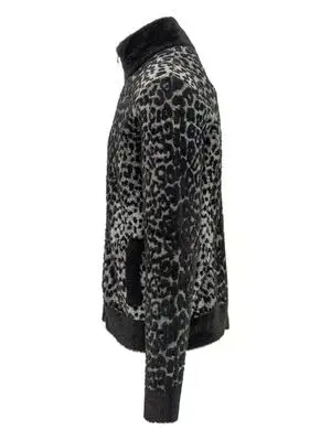 Versace Leopard-pattern Zip-up Sweatshirt