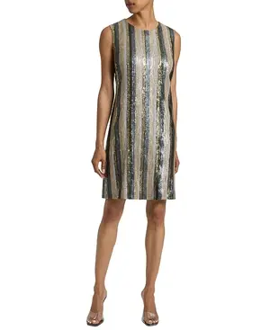 Santorelli Aretha Sleeveless Sequin Shift Dress