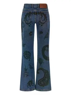 Etro Paisley Print Jeans - Blue