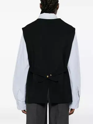 P.a.r.o.s.h Button-fastening Wool-blend Gilet - Black