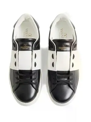 Valentino Garavani Open Leather Low-top Sneakers - Black