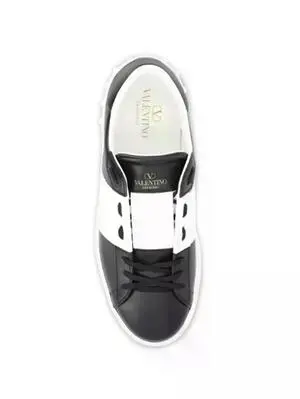 Valentino Garavani Open Leather Low-top Sneakers - Black