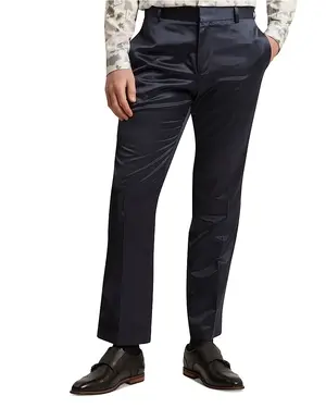 Ted Baker London Fluidt High Shine Straight Fit Tailored Pants