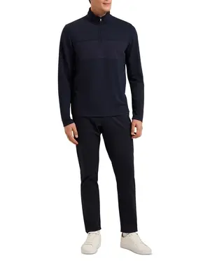 Ted Baker London Textured Panel Half Zip Sweatshirt - Navy