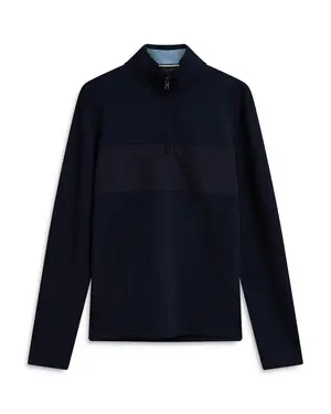 Ted Baker London Textured Panel Half Zip Sweatshirt - Navy
