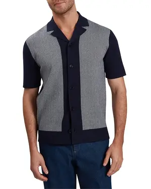 Ted Baker London Padrig Herringbone Knit Colorblocked Shirt