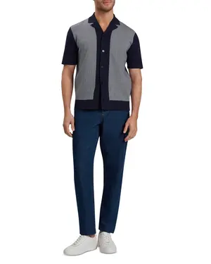 Ted Baker London Padrig Herringbone Knit Colorblocked Shirt