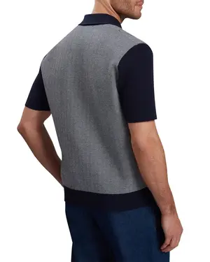 Ted Baker London Padrig Herringbone Knit Colorblocked Shirt