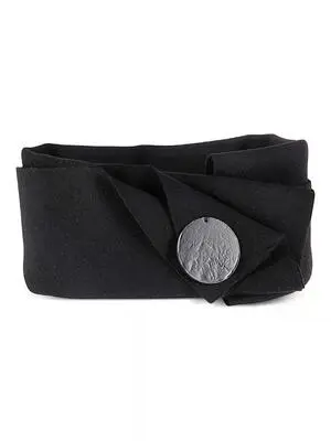 MARIA CALDERARA Appliqué Detail Fabric Headscarf - Black