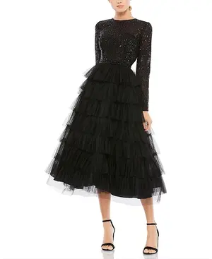 Black A-Line Tulle Dresses