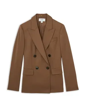 REISS Petite Solene Double Breasted Blazer - Tan