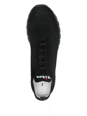Kiton Knitted Lace-up Sneakers - Black