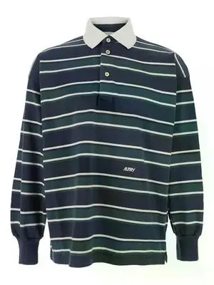 AUTRY Striped Long-sleeve Polo Shirt
