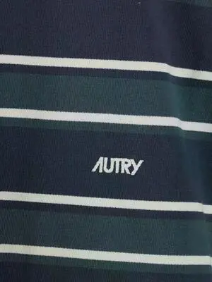 AUTRY Striped Long-sleeve Polo Shirt