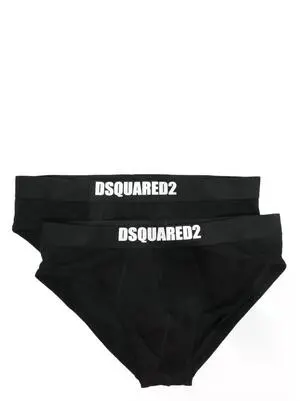 Dsquared2 Two-pack Logo-waistband Briefs - Black
