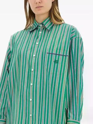 Etro Striped Cotton Shirt - Green